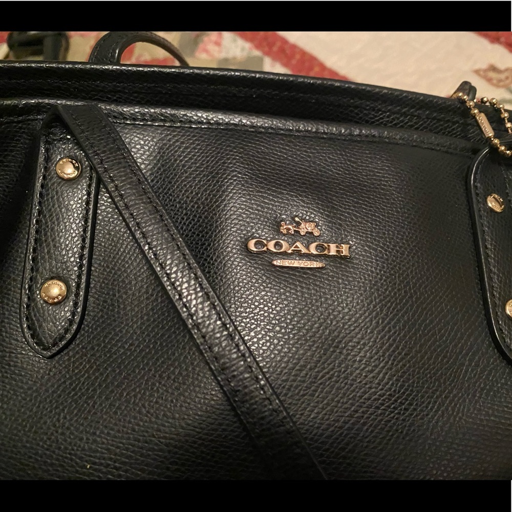 Coach Black Leather Tote. Great Used Condition. - Gem